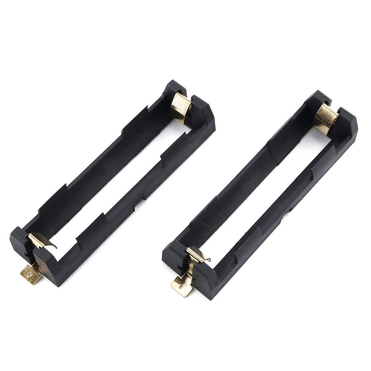 E-outstanding 2pcs 1x 18650 Series Batteries Holder Single Slot 3.7V SMD SMT Batteries Case Storage Box with Bronze Pins