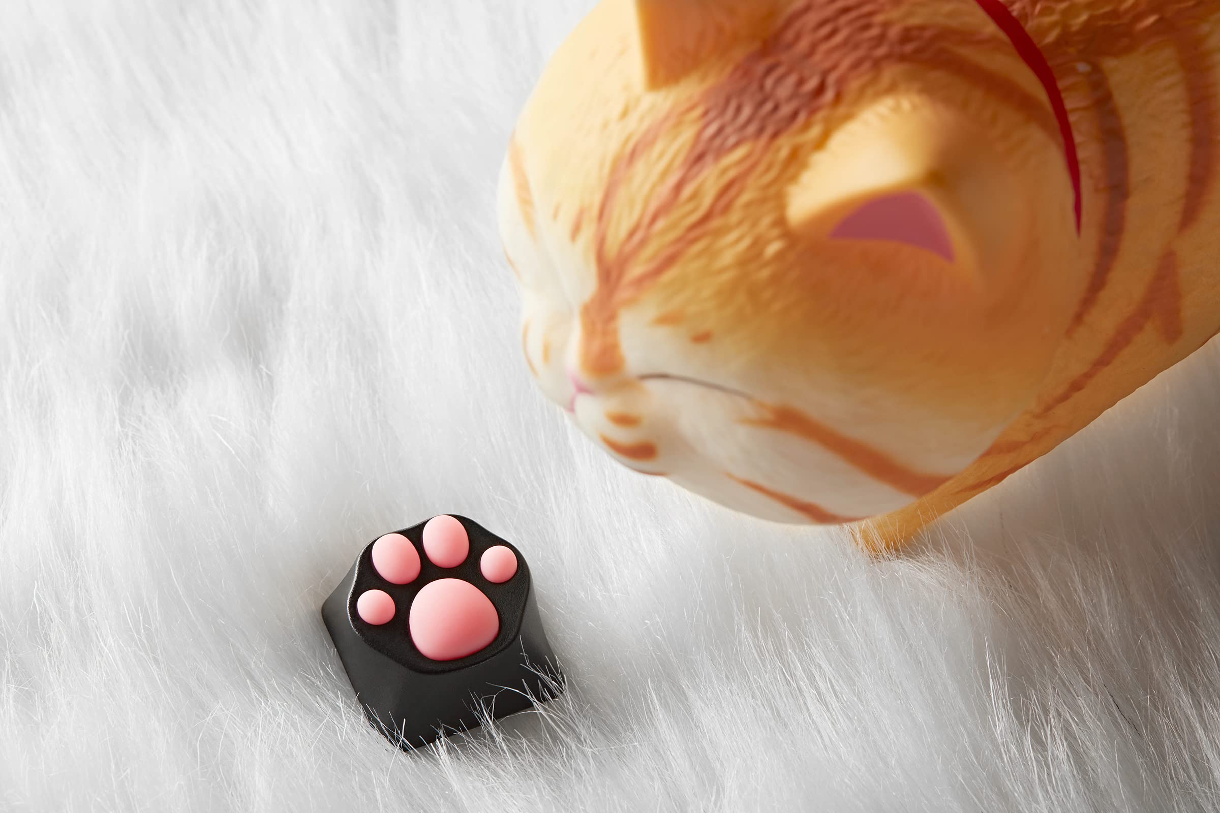 SYA ZOMOPLUS Cute Cat Paw Keycap,Squishy Cat Toes Custom Keycap-1pc Keycap for Mechanical Keyboard,Suitable for Cherry MXGateron Switches-ESC Key Keycap (Black Pink)
