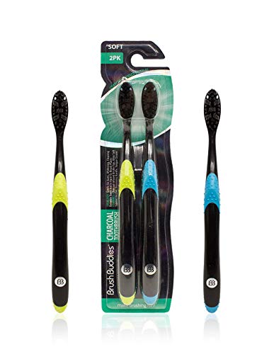 Brush Buddies Charcoal Toothbrush 2 pack, 0.06 Pound