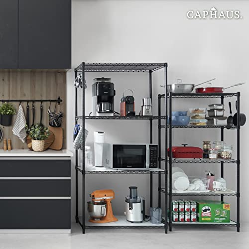 CAPHAUS NSF Commercial Grade Heavy Duty Wire Shelving w/Wheels, Leveling Feet & Liners, Storage Metal Shelf, Garage Shelving Storage, Utility Wire Rack Storage Shelves, w/Liner, 30 x 14 x 64 5-Tier