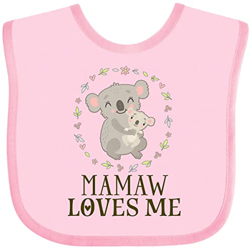 inktastic Mamaw Loves Me Koala Bear Baby Bib Pink 32419