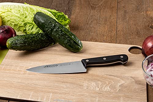 ARCOS Chef Knife 6 Inch Stainless Steel. Cooking Knife to Cut and Peel Small Food. Ergonomic Polyoxymethylene Handle and 155mm Blade. Series Universal. Color Black