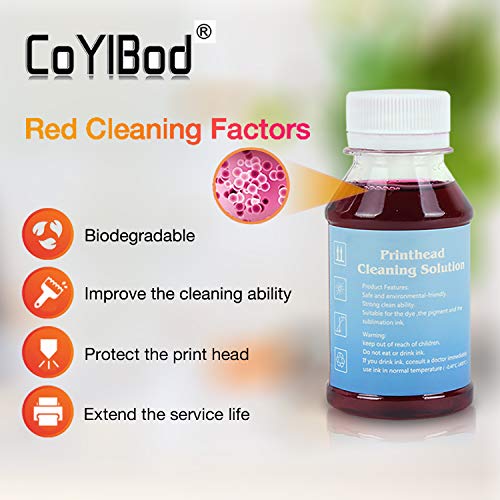 CoYlBod Sublimation Printers Printhead Cleaning Kit Compatible for Epson WF-7210 WF-7110 WF- 7720 WF-7710 WF-7620 WF-7520 WF-2510 WF-2520 XP-310 XP-314 XP-410 XP-420 XP-424 XP-434 100ml Nozzle Cleaner