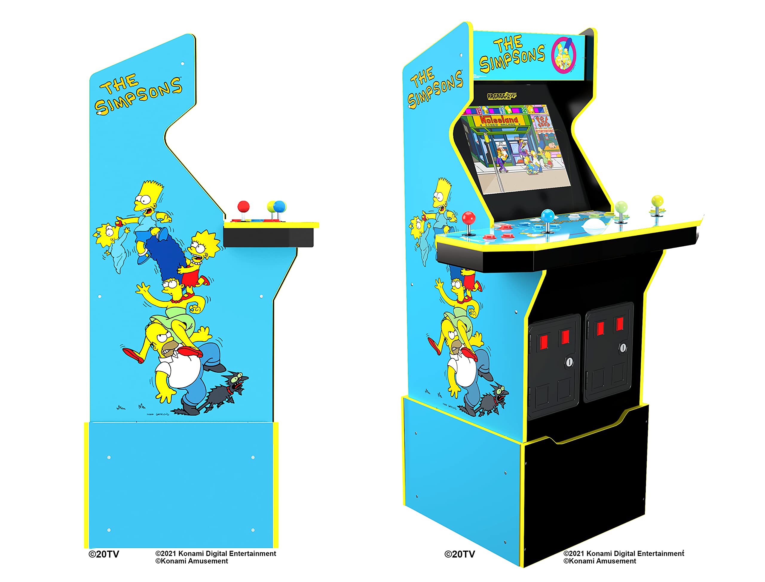 Arcade1UP The Simpsons Live Arcade Cabinet with Riser & Lit Marquee (4 Player) Blue