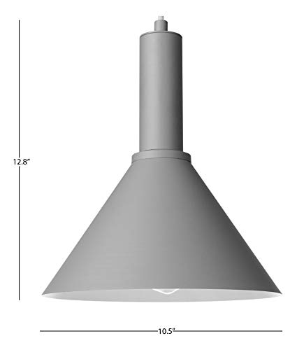 Globe Electric 61017 1-Light Plug-in Pendant, Soft Matte Gray. Designer Gray Fabric Cord, Bulb Included