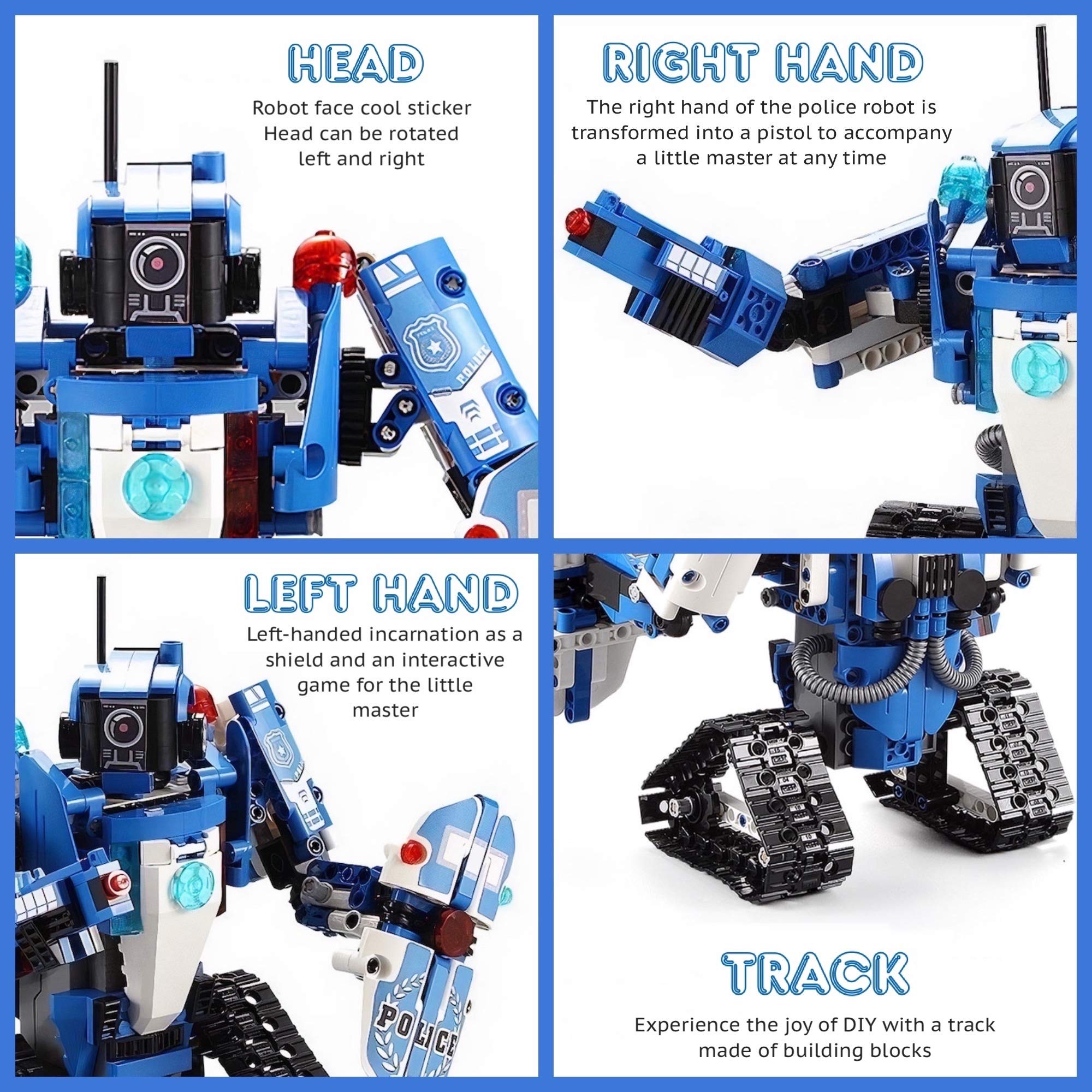 BARY'S Building Robot Remote Control Kit Creation STEM Kids Education 2 in 1 Police Car RC Discovery DIY Science Toy Experiment Assembly Robotics Set Boys & Girls 6+ Gift 556 Pieces to Build