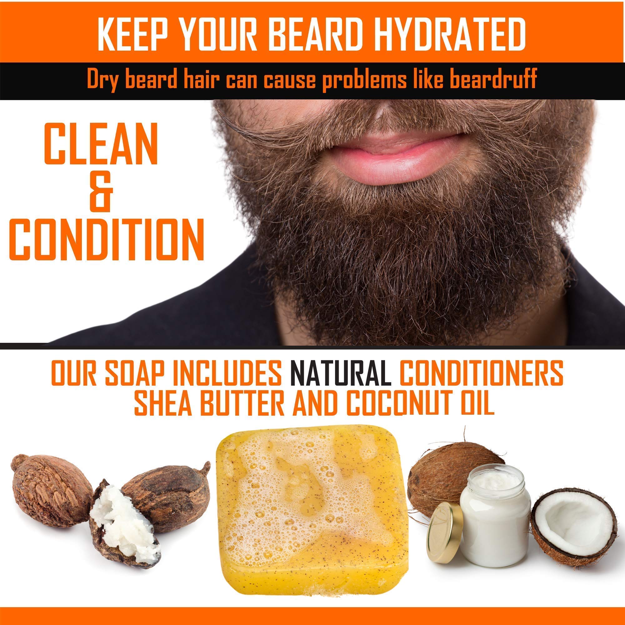Tame's Easy Glide Beard Straightener Essential Kit and Tame's Orange Walnut Beard Soap Bundle