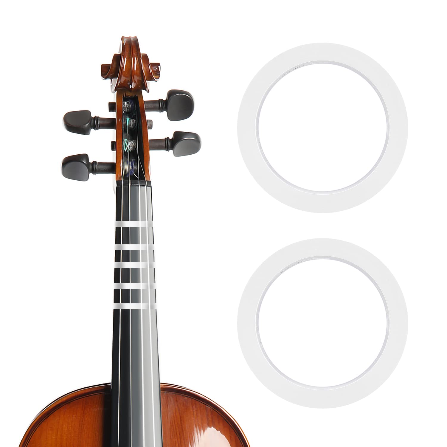 2 Rolls Violin Fingering Tape for Fretboard, 216 ft/66m Orchestral Instrument Fingering Tape Fingerboard Tape Note Positions Violin Accessories for Beginners Cello Guitar (White)
