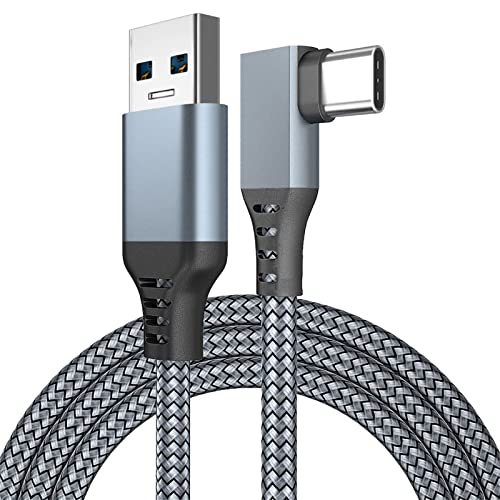 3M/10Ft Usb3.0 to USB Type C 90 Degree Cable with 5Gbps Fast Data Transfer USB C Charging Cable for Oculus Quest 1/2, Vr Head