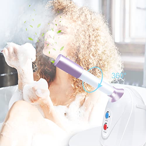 Nano Facial Steamer with Extendable Arm, Cold/Warm/Hot Face Steamer for Facial Spa for Home and Salon, Table Top Face Steam with 7PCS Skin Care Kit
