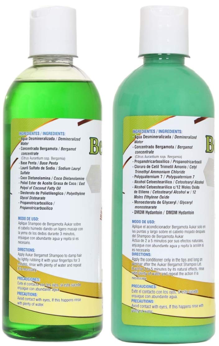 Bergamot Shampoo and Bergamot Conditioner ( SET ) 500 ml ea. 100% Natural, Hair Regrowth & No more Dryness. Volume, Thickness and Brightness