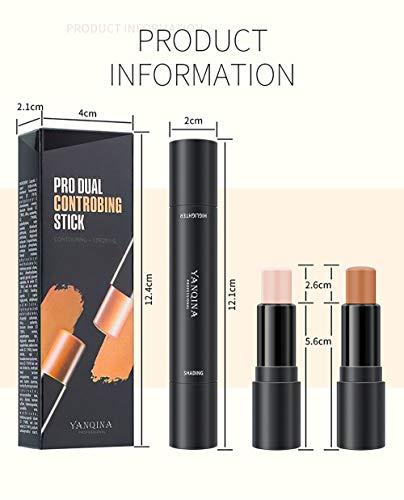 Mysense 6 Colors Cream Contour Stick,Contouring Concealer Highlighter Stick,Double Head Body Face Brightens & Shades Make Up Foundation Cream Pen,3pcs