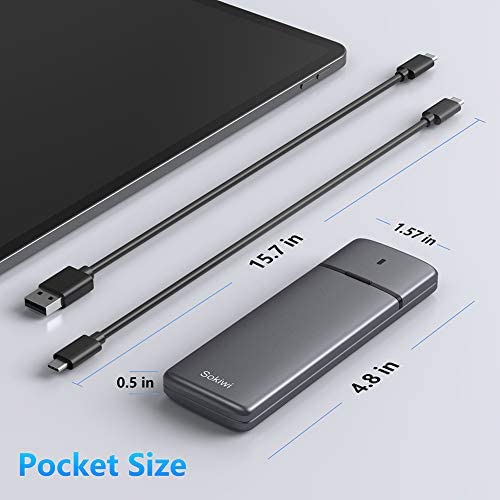 M.2 NVMe SATA SSD Enclosure Adapter Tool-Free, USB 3.2 Gen2 10Gbps External NVMe to USB PCI-E 6Gbps SATA M-Key / B+M Key, NVMe Reader Support UASP Trim for SSDs 2230/2242/2260/2280