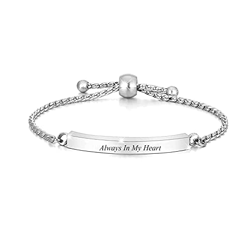 zeqingjw Heart Cremation Bracelet for Ashes Stainless Steel Urn Bangles for Ashes Memorial Keepsake Cremation Memorial Urn Bracelet - Adjustable,Free Fill Kit (Silver)
