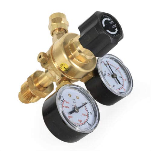 Argon CO2 Flow Meter Regulator Gauge, Gas CGA580 Welding Welder, Tig MIG Welding Accessory Regulator Gauge, Pressure Control Fitting ARG/CO2 Gauge Miller Mig Tig, Brass Regulator Body (without Hose)