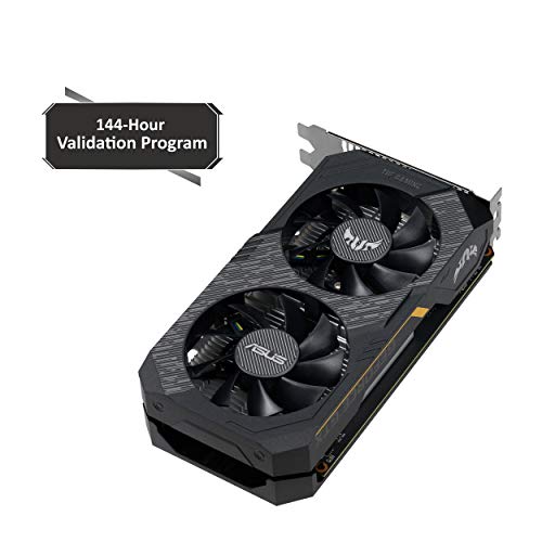 ASUS TUF Gaming NVIDIA GeForce GTX 1650 OC Edition Graphics Card (PCIe 3.0, 4GB GDDR6 Memory, HDMI, DisplayPort, DVI-D, 1x 6-pin Power Connector, IP5X Dust Resistance, Space-Grade Lubricant)