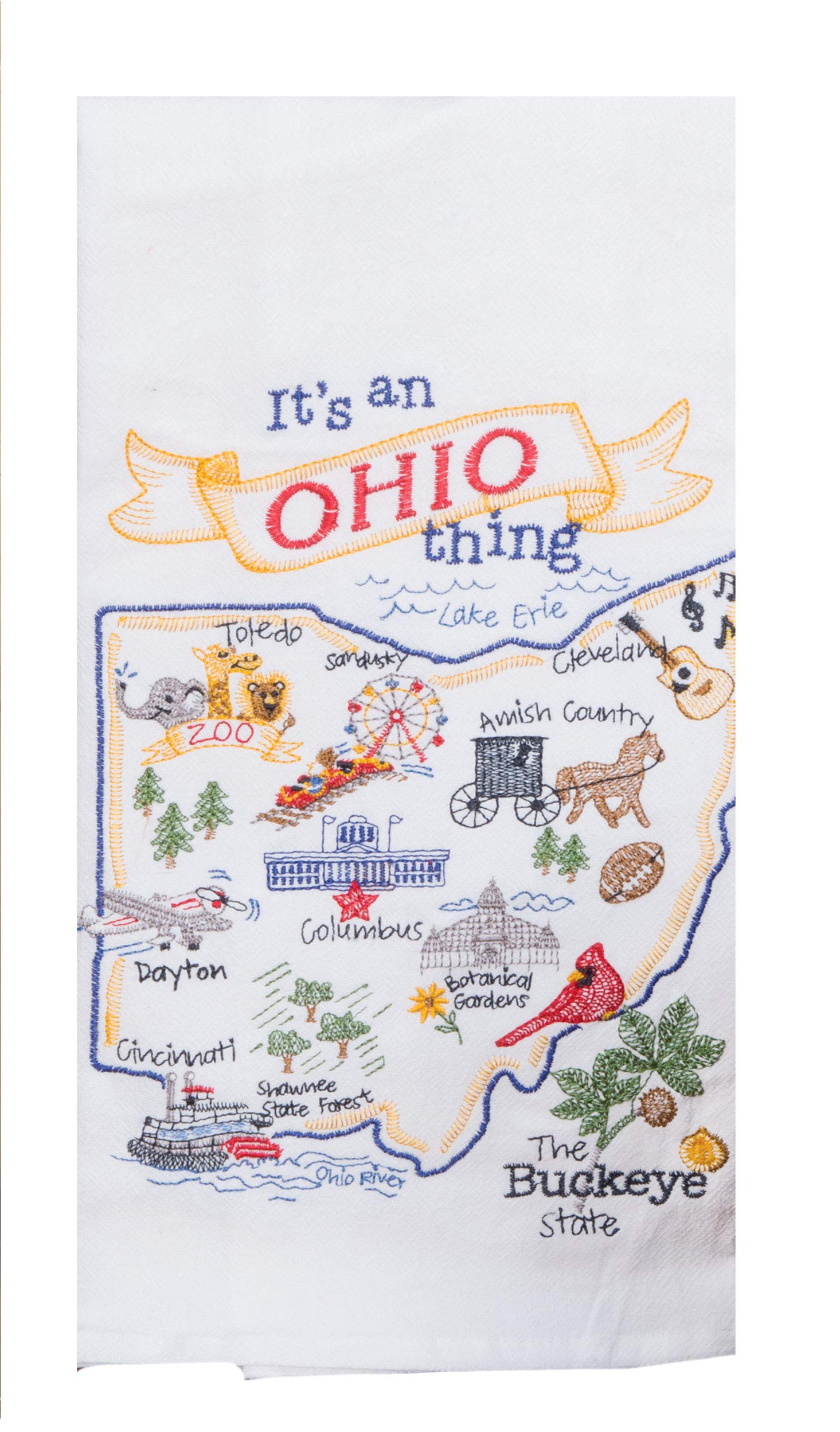 2 Piece Kay Dee Home State Of Ohio Embroidered Kitchen Towel Bundle