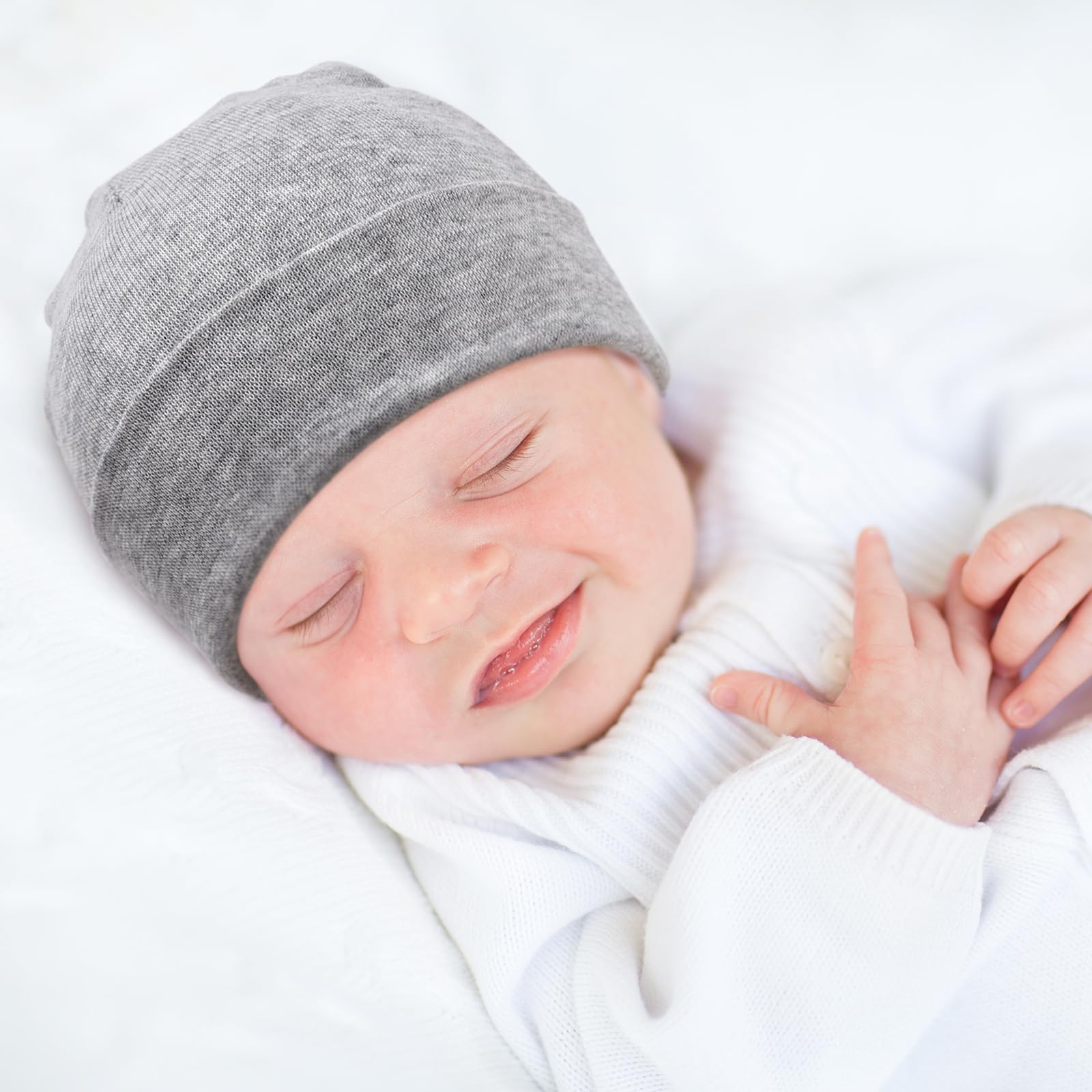 DRESHOW BQUBO 8 Pack Unisex Baby Beanie Hat Infant Toddler Kid Hats Baby Soft Cute Knit Cap Nursery Beanie