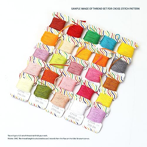 Alabama Collection CS1859 - Counted Cross Stitch KIT#2 Prime. Set of Threads, Needles, AIDA Fabric, Needle Threader, Embroidery Clippers and Printed Color Pattern Inside.