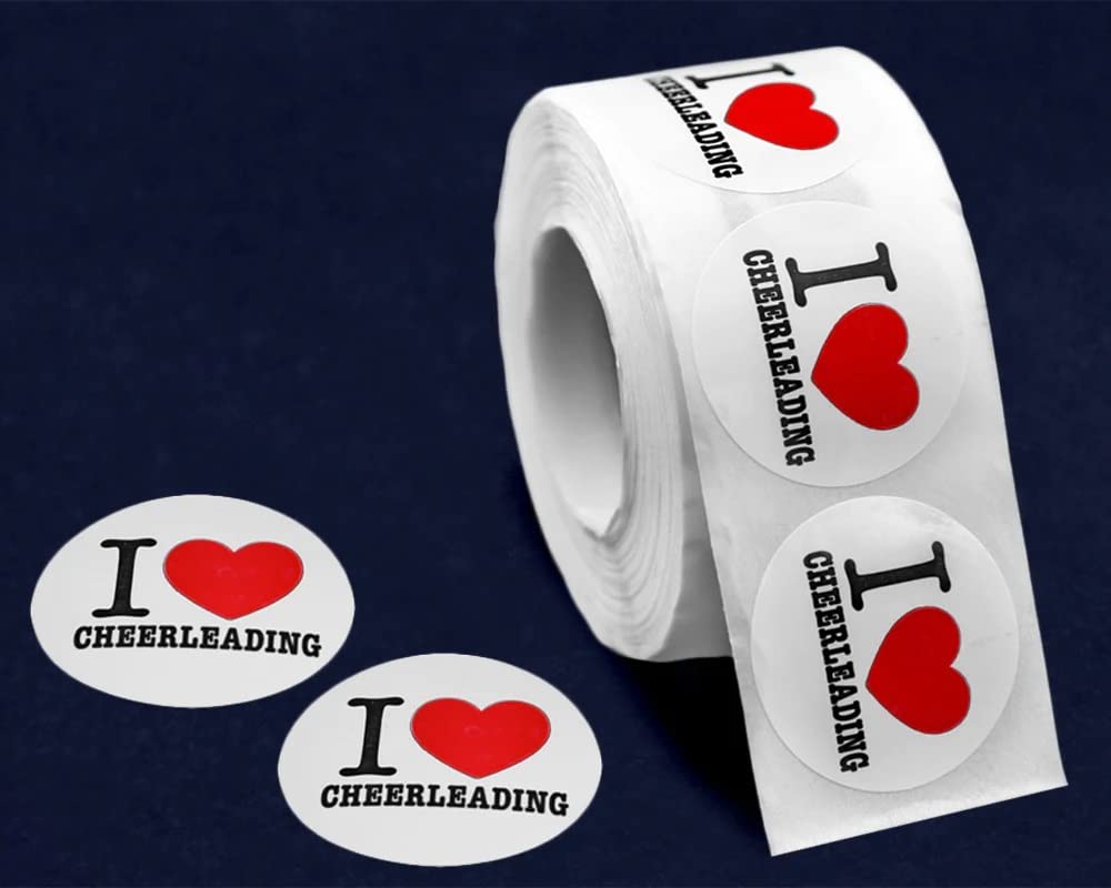 250 I Love Cheerleading Stickers – Round Cheerleading stickers for Cheerleader Planner Stickers – Perfect for Scrapbooking, DIY Arts, Craft, Cheerleader Journal, Calendars and School Events Decoration