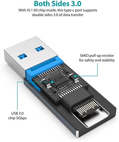 NIMASO USB C Female to USB Male Adapter 5Gbps, Type C to USB A Charger Cable Adapter,Fast Charging Converter Compatible with Power Bank,Laptops,Chargers,Samsung S20 S20+ Note 10,Google Pixel.