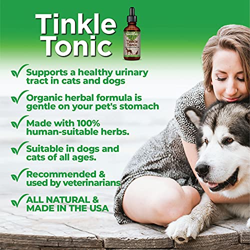 Animal Essentials Tinkle Tonic Herbal Formula for Healthy Urinary Tract in Dogs & Cats (Various Sizes) - Made in The USA (2 fl oz)