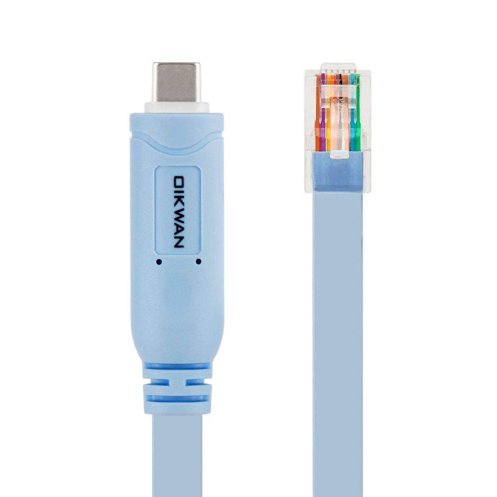 OIKWAN 10ft USB-C to RJ45 Serial Adapter,USB C to Console Cable Essential Accessory of Cisco, NETGEAR, Ubiquity, LINKSYS, TP-Link Routers/Switches for Laptops …