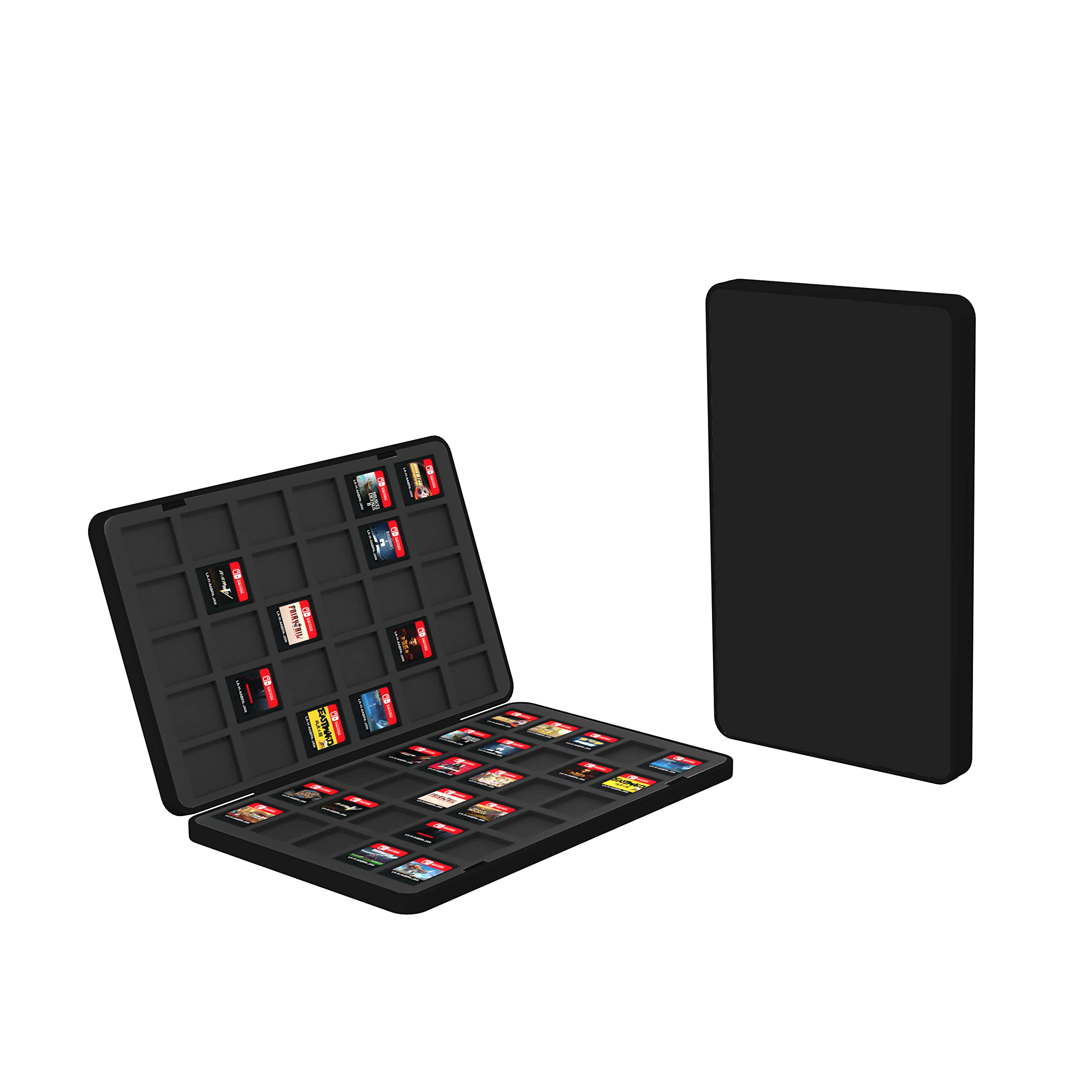 Akiimy 60-Slot Portable Switch Game Card Holder Switch Game Storage Hodler for Nintendo Switch Games Storage (Black)