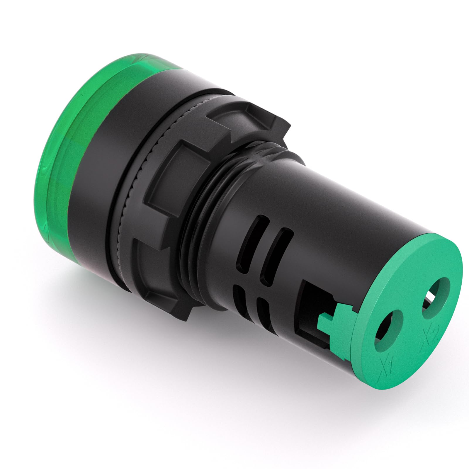 GASHER 110V 20mA Energy Saving Indicator Light Mounting Hole Size 22mm (7/8 Inch) Green 10 Pcs