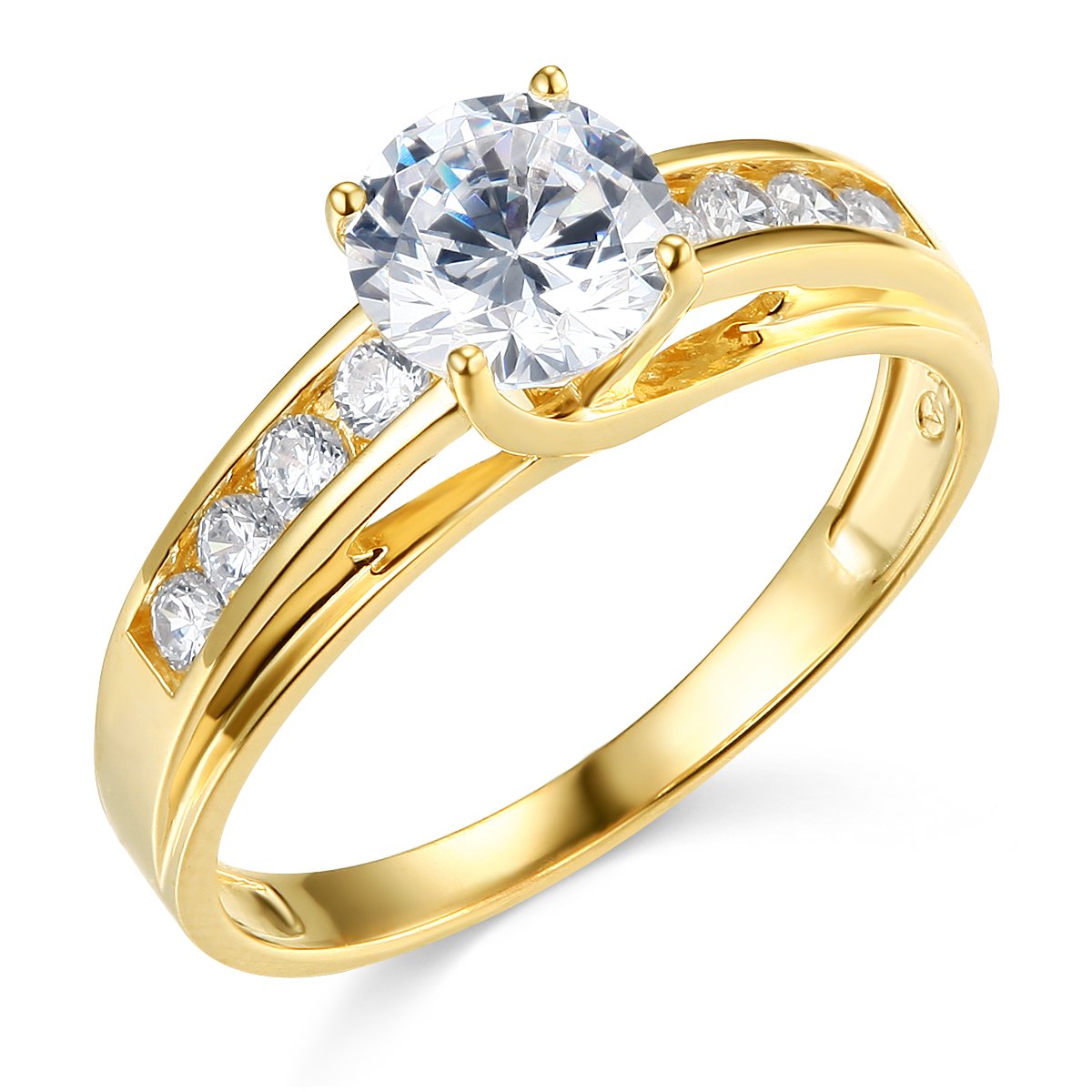 14K Yellow Gold Wedding Engagement Ring - Size 10