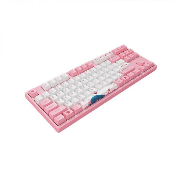 Akko TKL Wired Gaming Mechanical Keyboard, Programmable with OEM Profiled PBT Dye-Sub Keycaps and N-Key Rollover, Tokyo 87-Key Pink Keyboard for PC/Laptop/Mac (Cream Yellow Switch)