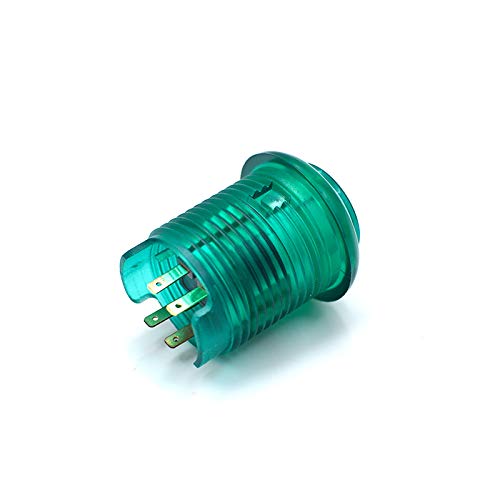 Arcity 8 Pcs Arcade LED Push Buttons Illuminated Light 6 ร 30mm Buttons + 2 ร 24mm Buttons with Built-in Microswtich for Arcade Machine Video Game Console DIY Jamma MAME Raspberry Green New