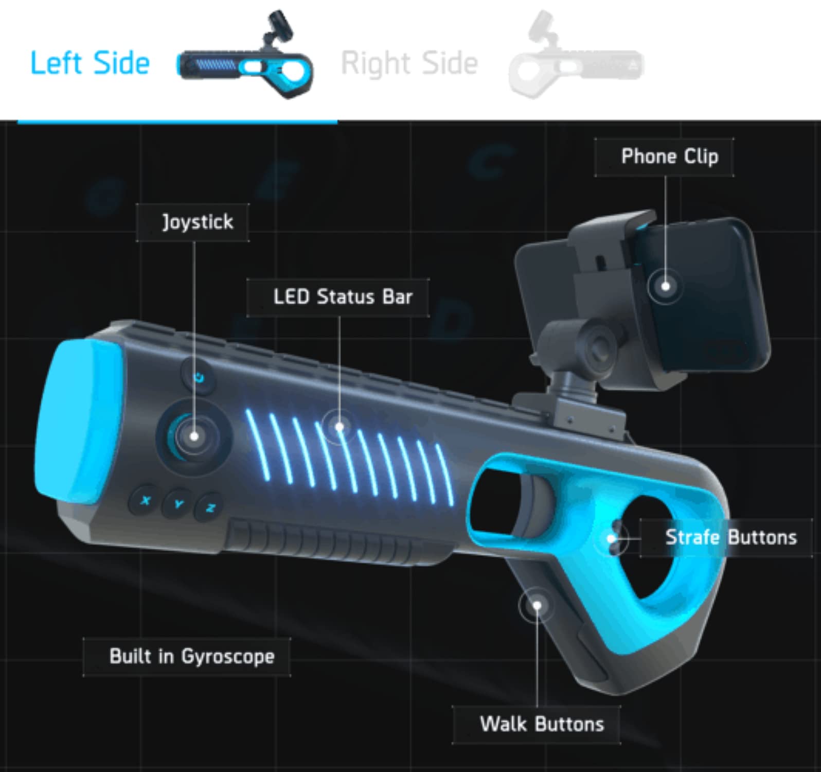 Arkade Motion Blaster Virtual Reality Gaming Gun Controller with Bluetooth Connectivity and Built in Haptics (PC, Android, IOS)