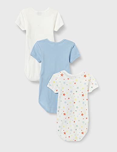 Petit Bateau BABIES' COLOURFUL STARRY SHORT-SLEEVED ORGANIC COTTON BODYSUITS - 3-PACK STYLE 59429 SIZES 3-36 MONTHS (SIZE 6 MONTH STYLE 59429)
