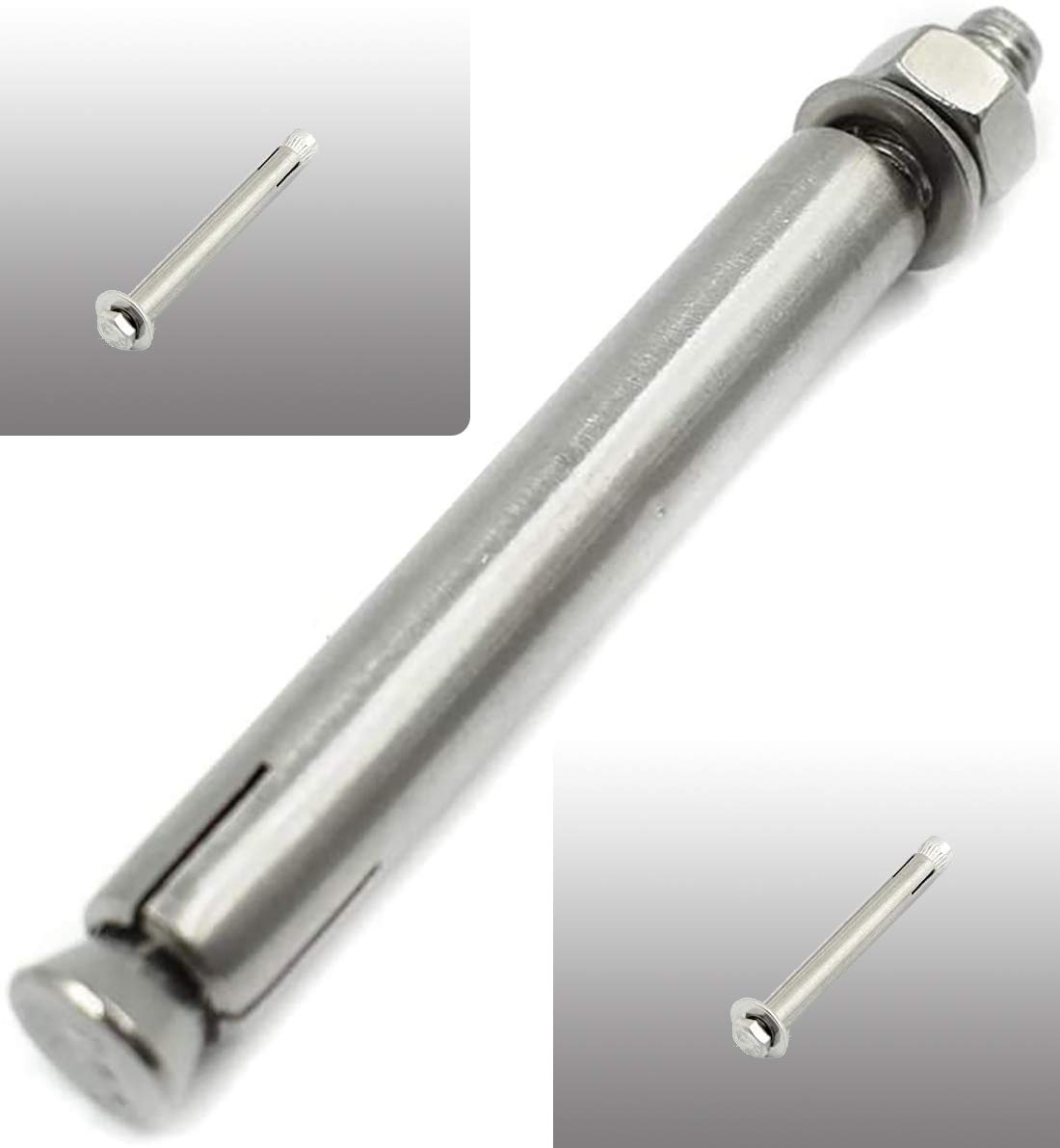 Hex Expansion Bolt Hex Head Nut Sleeve Expansion Screw 304 Stainless Steel External Furniture Bolts, Expanding Shield Anchor Screws Bolts Fastener M6x60mm 5 Pack