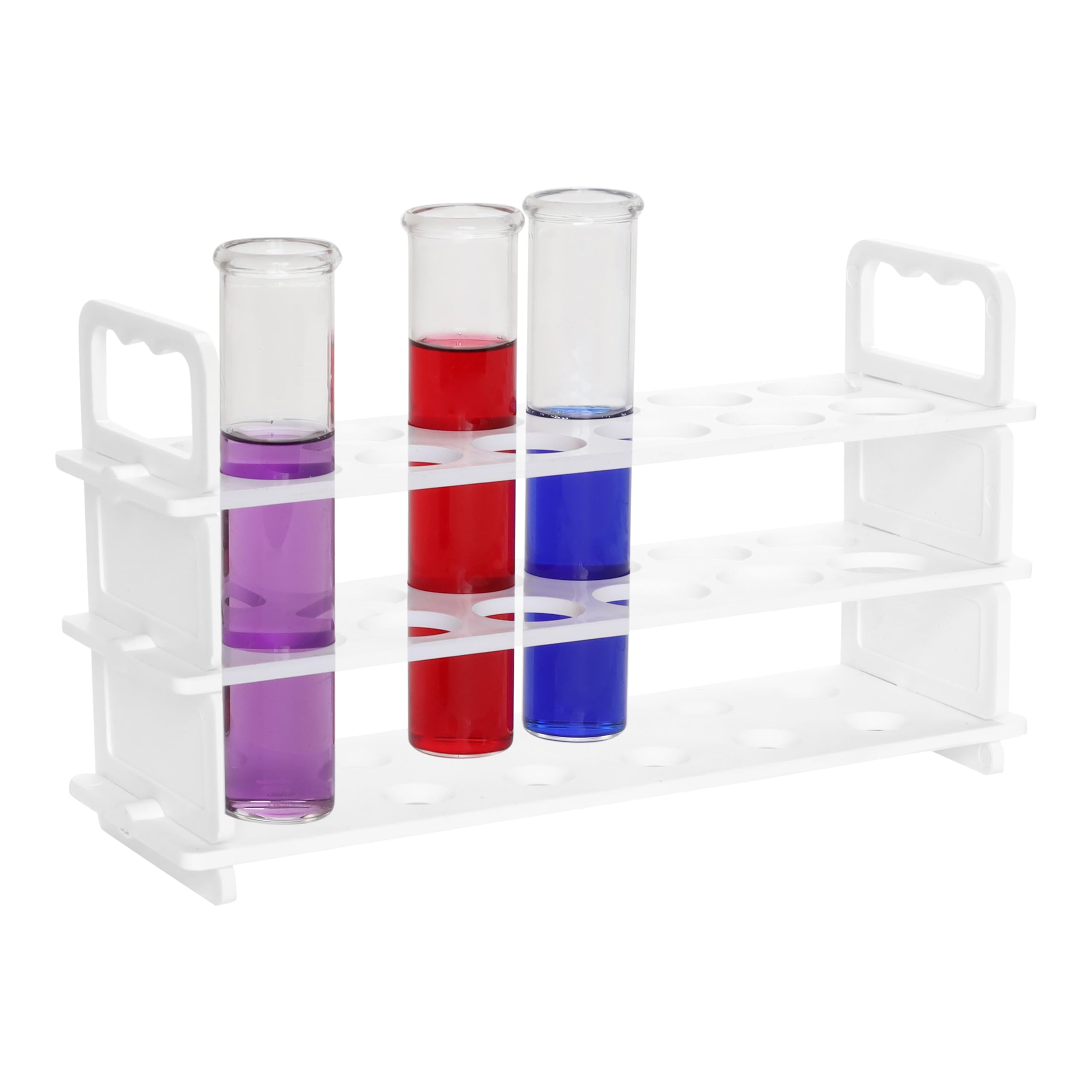 EISCO Test Tube Rack, Polypropylene - Accommodates 12 Tubes, up to 22mm - 9" Wide