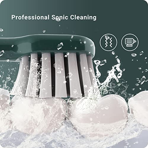 Hyslor Electric Toothbrush, Sonic Electric Toothbrush for Adult, 330 Days on Single Charge, 5 Modes 3 Intensity Levels, Pressure Sensor, 2 Minute Timer, 30 Second Interval, Smart Memory Mode