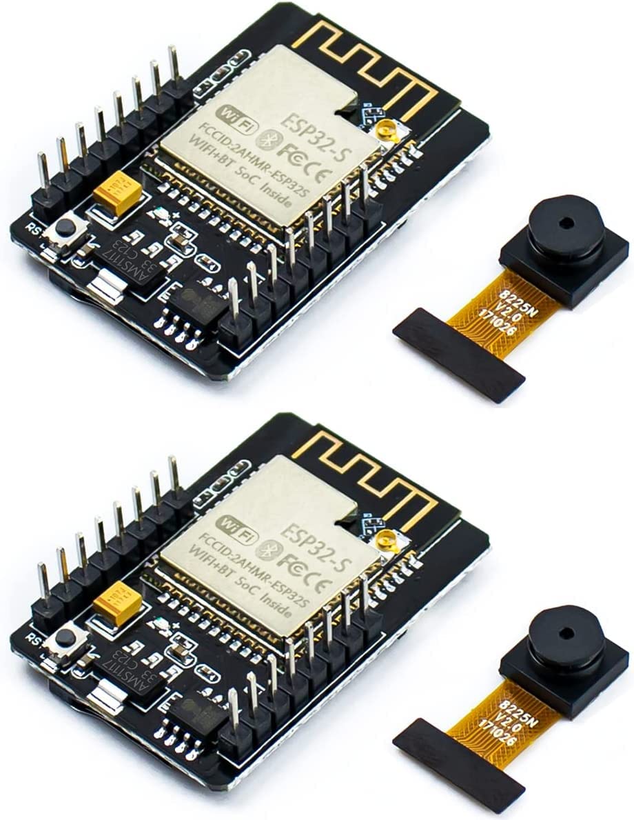 2PCS ESP32-CAM W-BT Board, ESP32-CAM-MB Micro USB to Serial Port with OV2640 2MP Camera, Development Board for Arduino