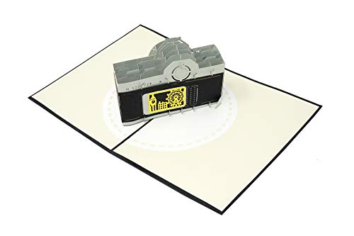 Camera - WOW 3D Pop Up Greeting Card for All Occasions - Birthday, Congratulations, Good Luck, Anniversary, Get Well, Love, Good Bye …
