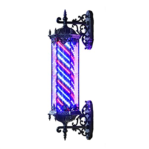 35.4" Barber Pole LED Light, Vintage Wall Hanging Classic Style Hair Salon Barber Shop Open Sign Waterproof Save Energy Traditional Barber Pole,A