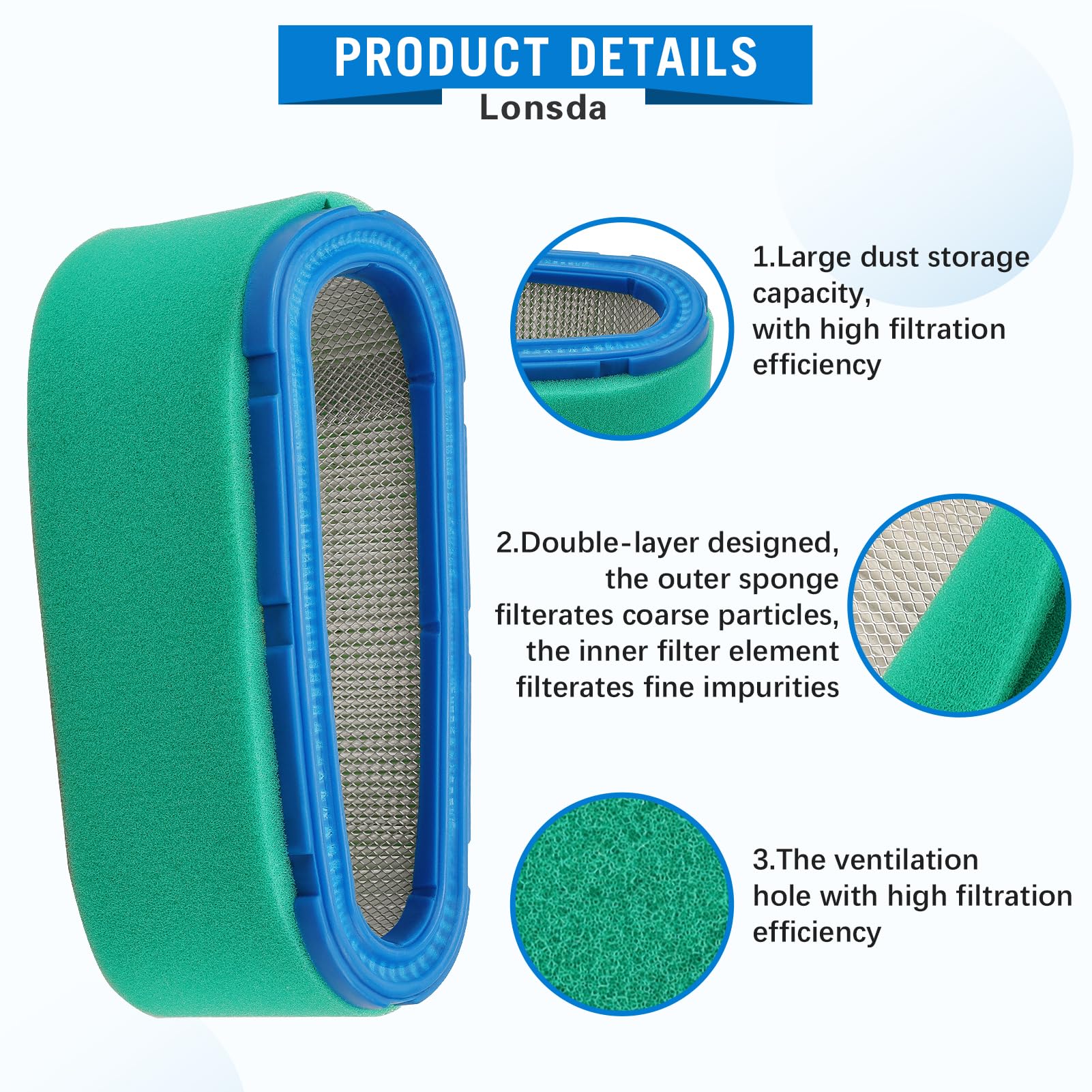 36356 Air Filter & 36357 Pre Filte Tecumseh OHV110 115 120 125 130 140 150 155 160 165 170 175
