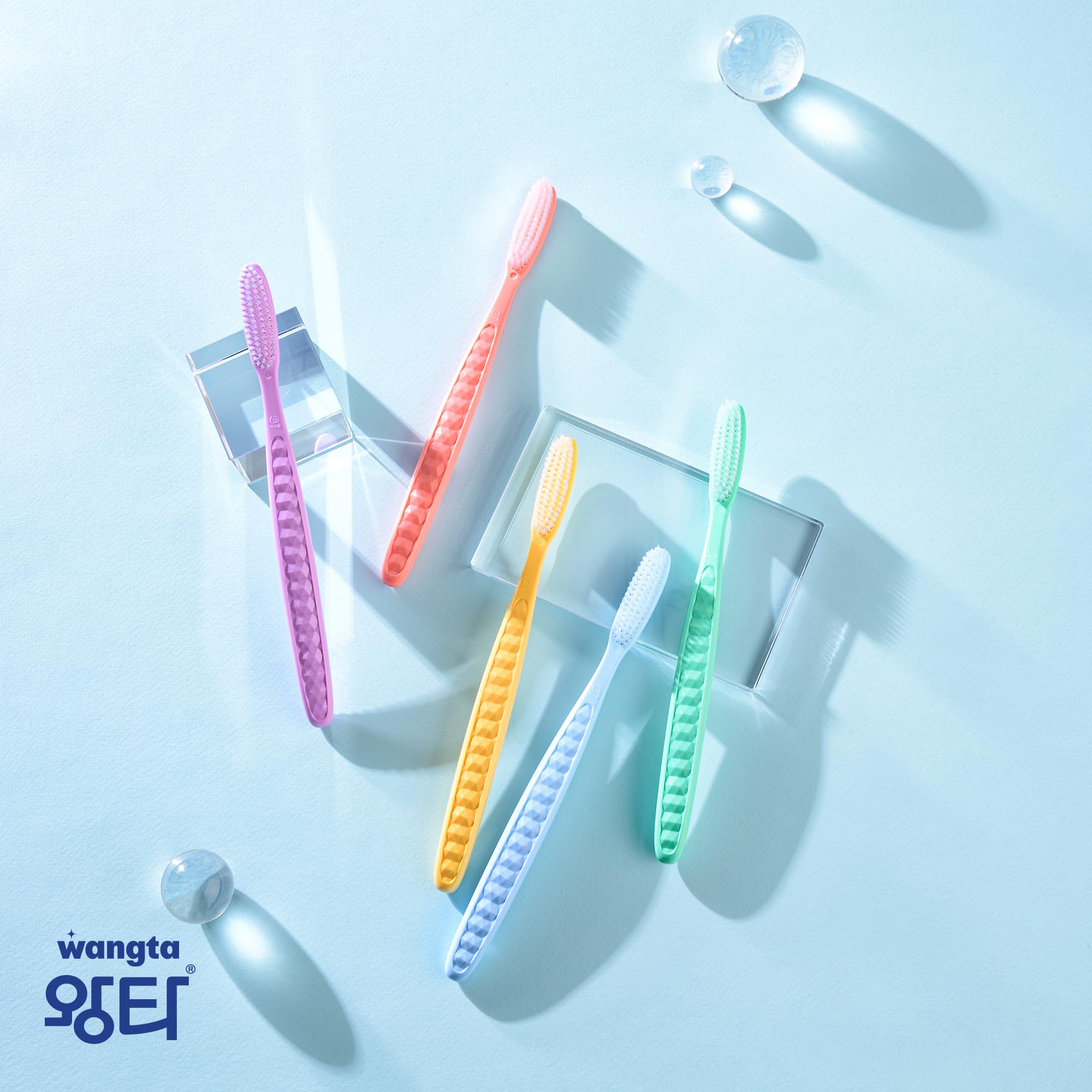 WANGTA Toothbrush 4pcs, Twice as Wide as Regular Brush Head, Wide Toothbrush, Long Brush Head, More Comfortable and Easier Brushing (White Brush)
