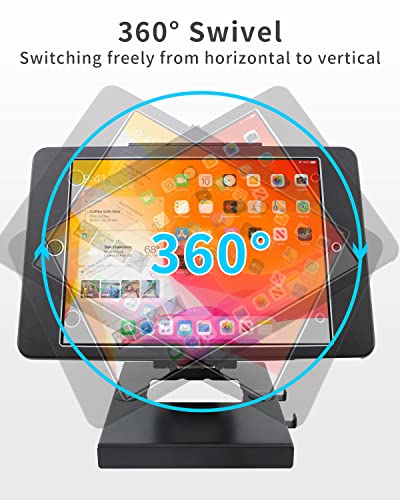 CarrieCathy Desktop Wall Mount Anti-Theft Security Kiosk POS Stand Holder Enclosure for 10.2" 2021 iPad 9th Gen 2020 iPad 8th Gen 2019 iPad 7th Gen, Flip & 360° Swivel Design