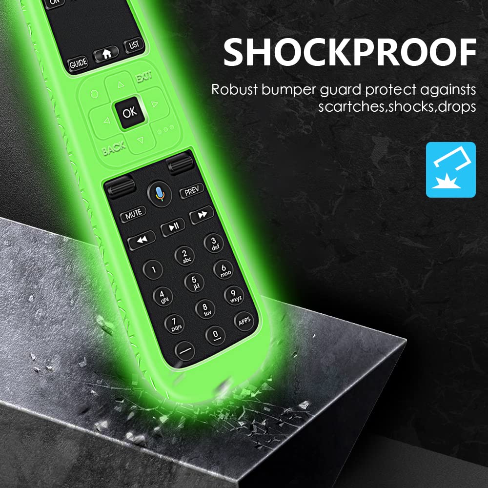 2pack Protective Case Cover for AT&T TV Now DirecTV Receiver Remote Control Voice Control C71KW,for AT&T TV Now DirecTV Remote Back Shockproof Silicone Cover Holder Skin Protector-Glowblue+Glowgreen