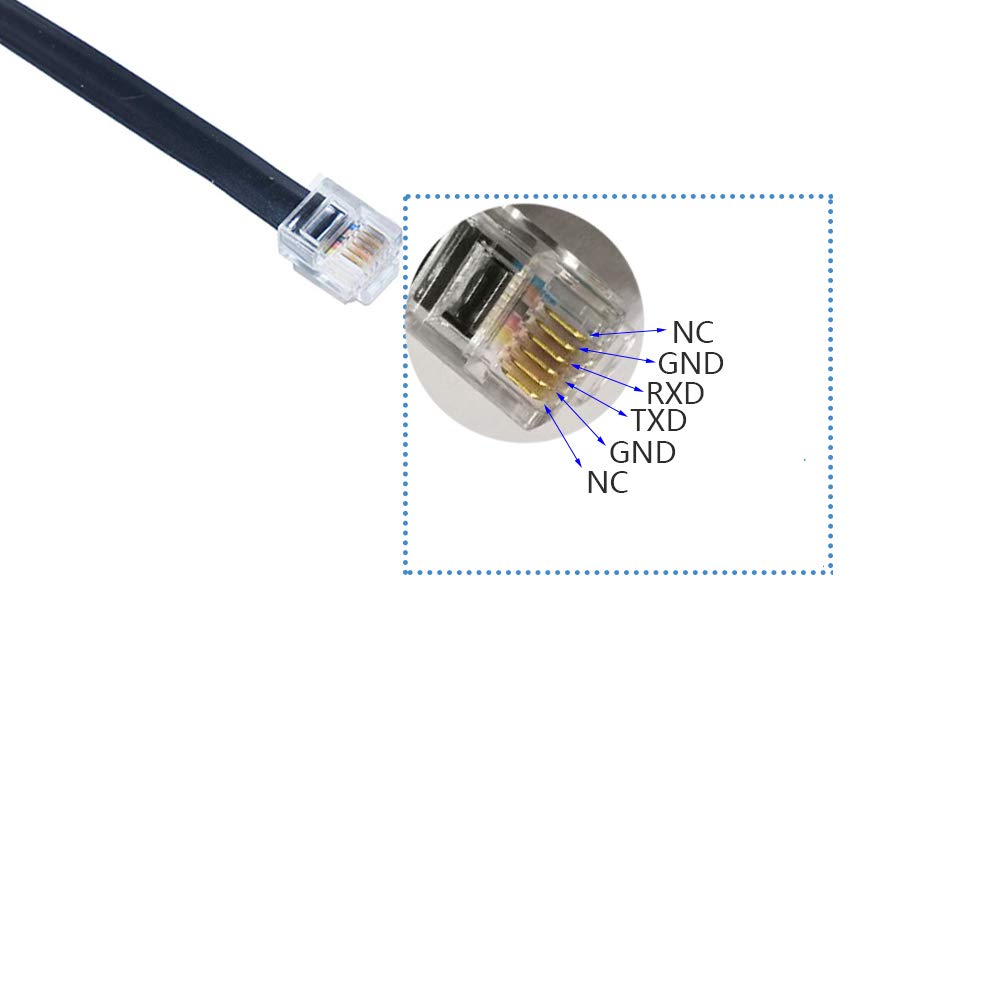 DSD TECH SH-RJ12A USB to RJ12 6P4C Serial Cable for APC PDU ATS(5.9FT/1.8M)