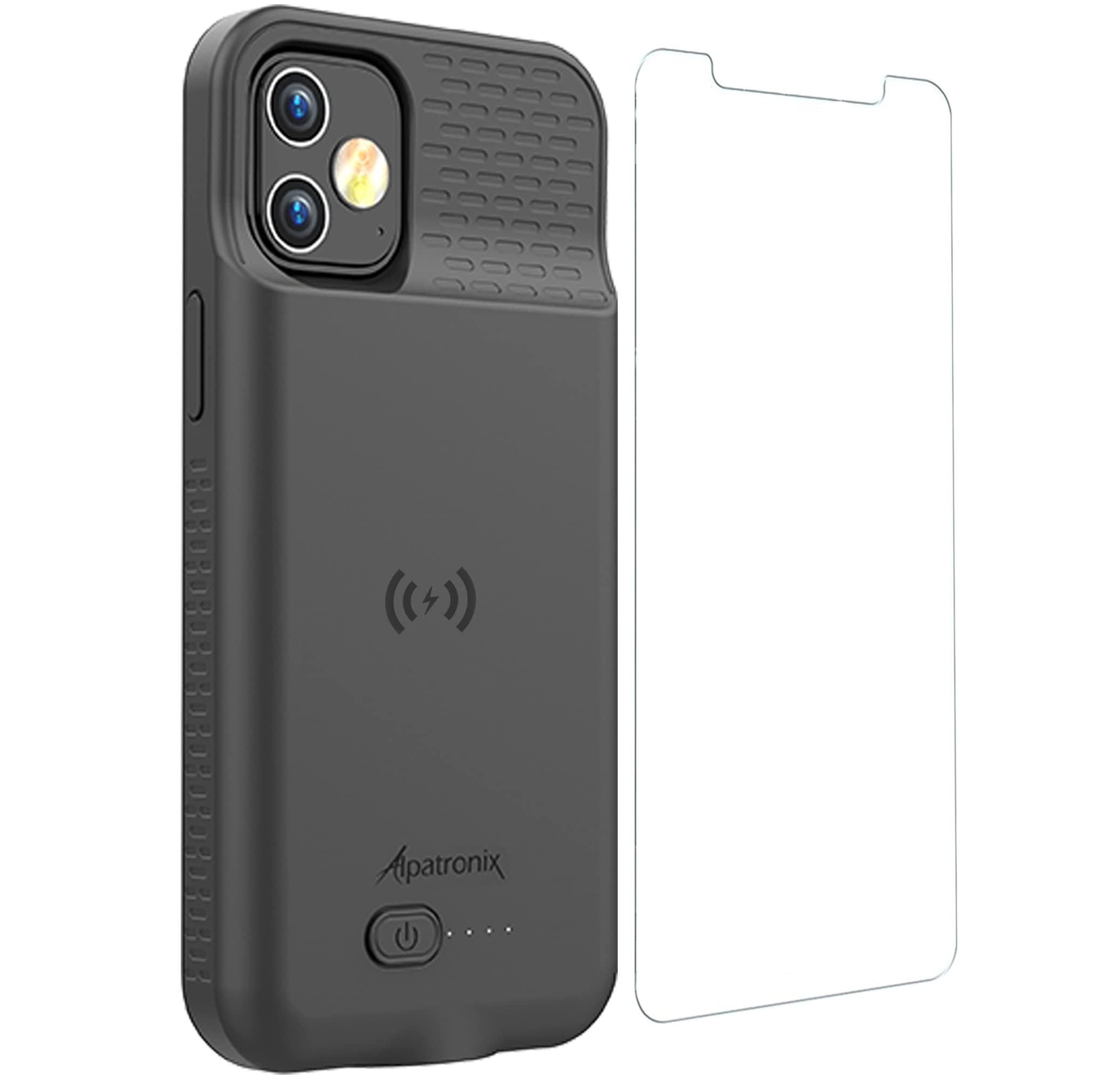 Alpatronix Battery Case for iPhone 13 Mini (5.4 inch), Strong Slim Portable Protective Extended Charger Cover with Wireless Charging, CarPlay and Certified Connector Chip (BX13mini) - Black