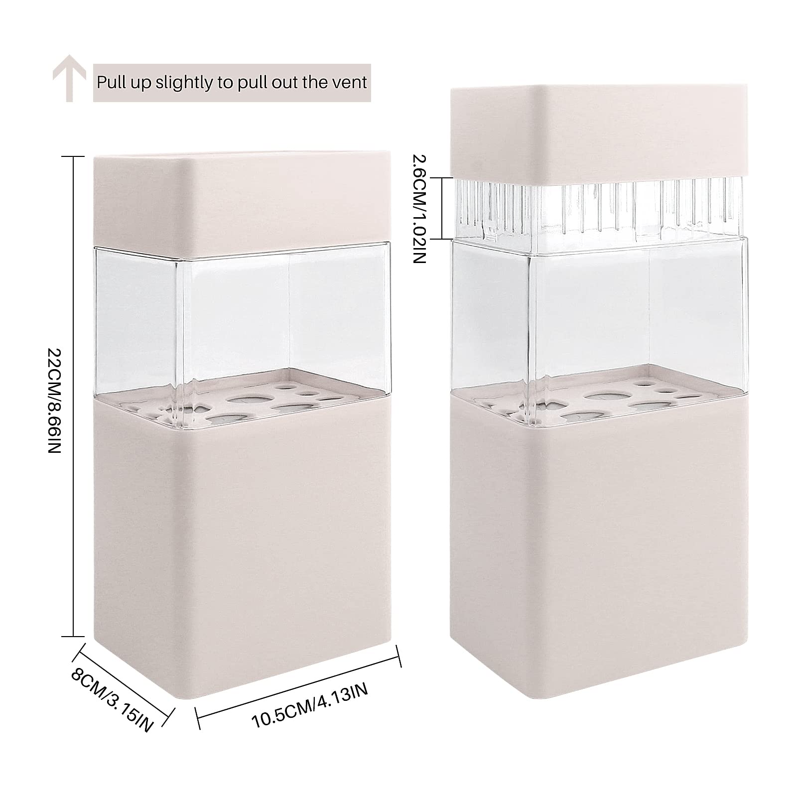 Make-Up Brush Holder,Brush Drying and Storage Box with Lid, Acrylic Makeup Brush Air Drying Rack Holder Cosmetic Brush Organizer, Waterproof Dustproof Container 12 Holes for Different Brush
