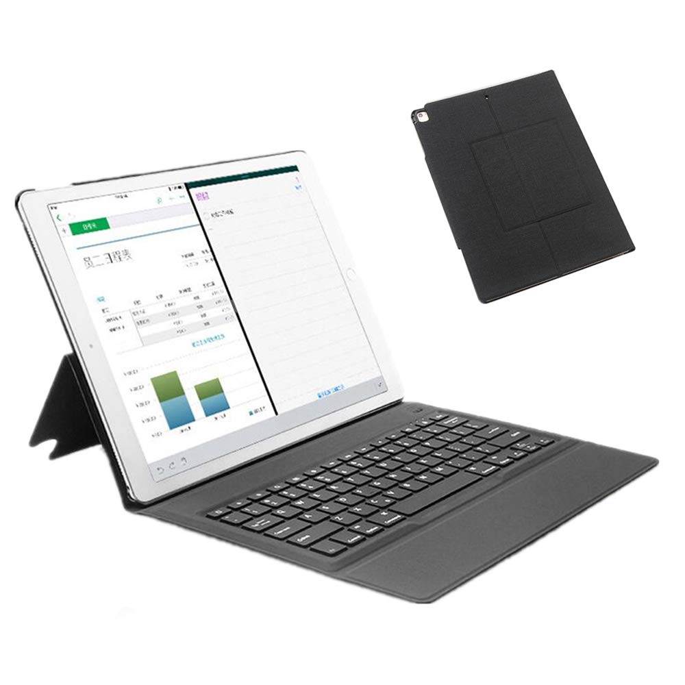 casefromme for iPad Pro 12.9 Keyboard Case,Slim Lightweigh Folio Shell Protective Stand Leather Cover for iPad Pro 12.9 inch 1st & 2nd Generation(2015 & 2017 Black