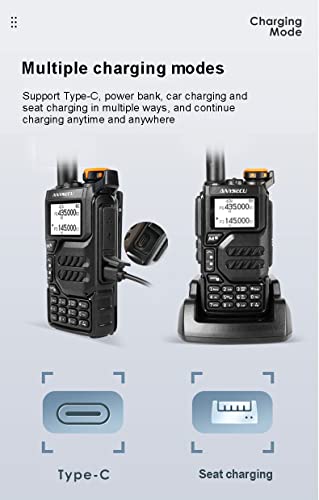 ANYSECU UV-K5 200Ch 5W Air Band Walkie Talkie UHF VHF DTMF FM Scrambler NOAA Weather