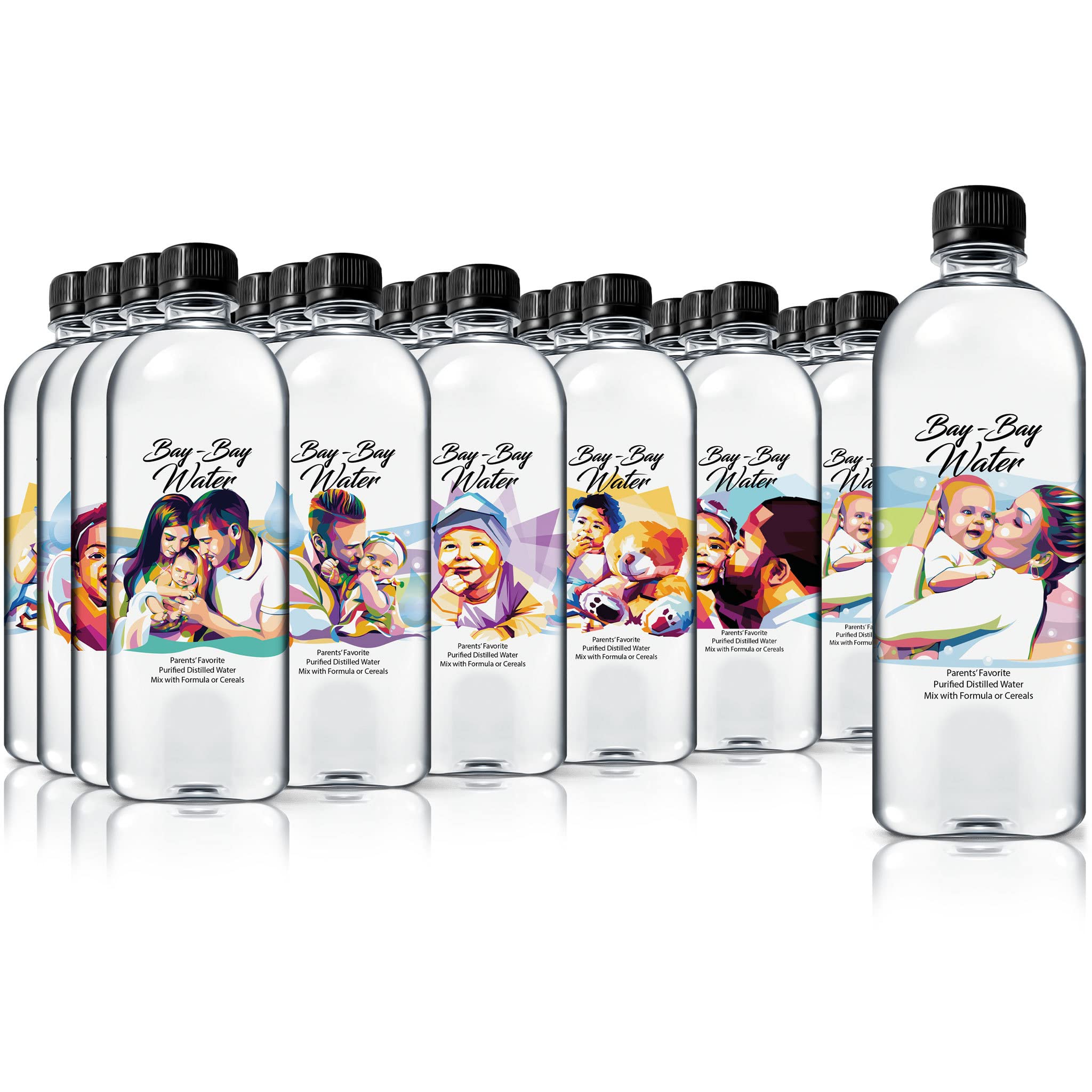 36 Pack Distilled Water by Bay Bay Water - Baby Water for Mixing Formula - Fluoride Free 16.9 fl oz